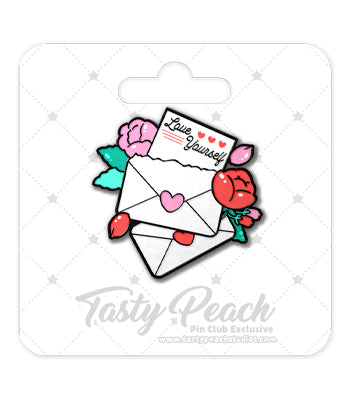 "Love Yourself" Letters and Flowers Kofi Pin Club Enamel Pin – Tasty ...